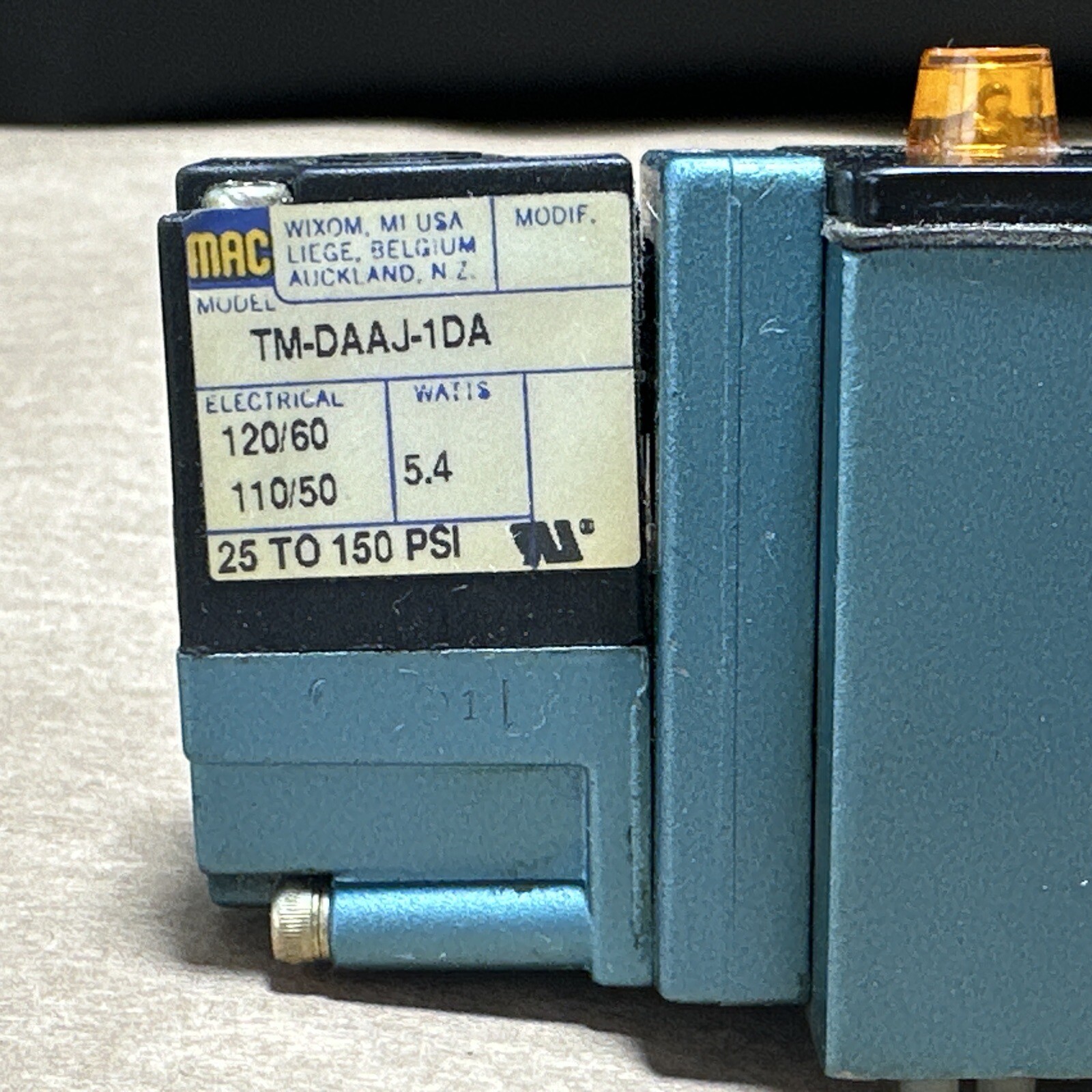 PREOWNED- MAC Valves 82A-AC-000-TM-DAAP-1DA VAC to 150PSI Pneumatic ...