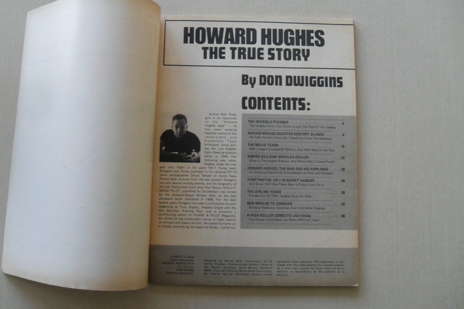 Howard Hughes: The True story by Don Dwiggins - Werner Book Corp.,1972 ...
