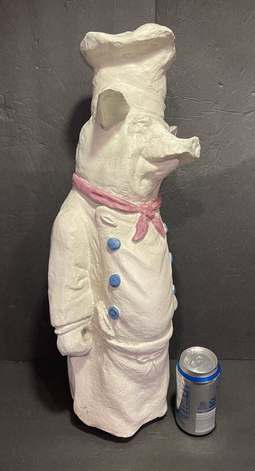 Vintage Chef Pig Statue Figure French Pastry Butcher Shop Restaurant ...