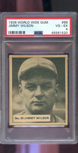 1936 Canadian Goudey World Wide Gum #99 Jimmy Wilson Phillies PSA 4 ...