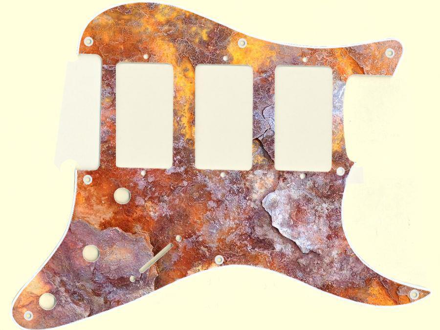 Pickguard Custom to fit Fender Stratocaster Graphic HHH 11 Hole Rusty 3 ...