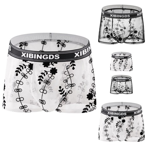 Feel Meets Everyday Wear Mens Sexy Lace Boxers in Breathable Fabric ...