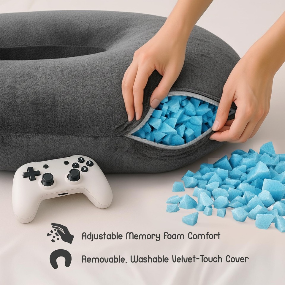 MELLO Lap Pillow for Reading – Memory Foam Gaming Pillow for Lap ...