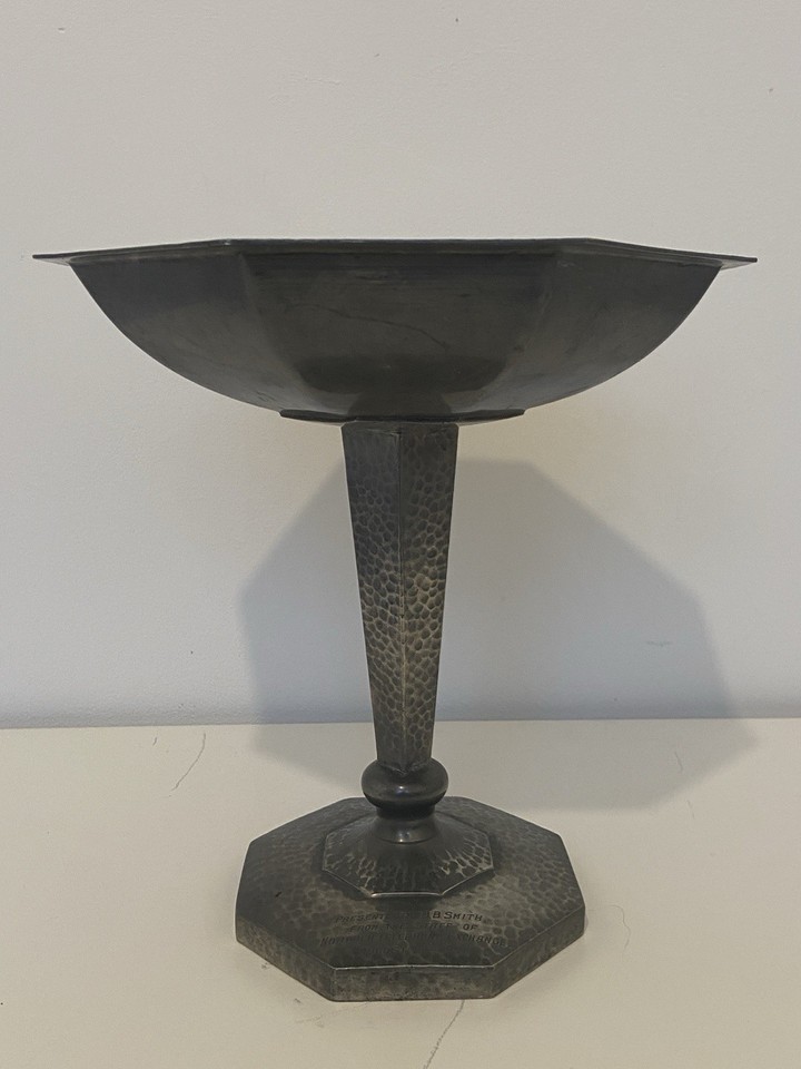 Arts & Crafts Pewter Tazza, Craftsman Pewter, Art Deco, Inscribed ...