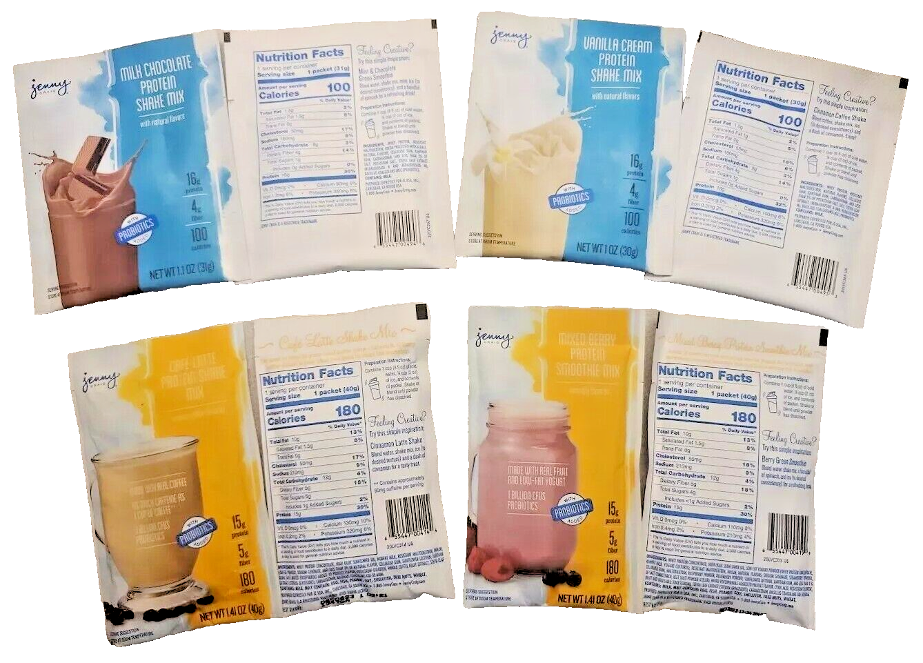 Jenny Craig Protein Powder Packets: Chocolate, Vanilla, Cafe Latte ...
