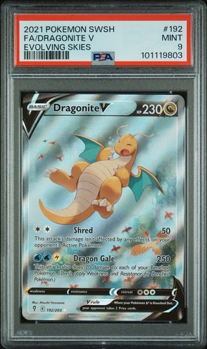 Pokemon TCG Dragonite V Alt Art 192/203 Evolving Skies Holo PSA 9 | eBay