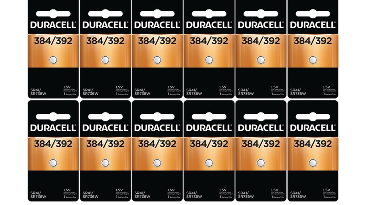 12 384/392 Duracell Silver Oxide Batteries (AG3, LR41, MS312, SP384 ...