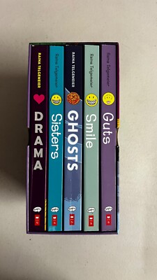 Raina Telgemeier Five Book Collection Smile Drama Sisters Ghosts Guts ...