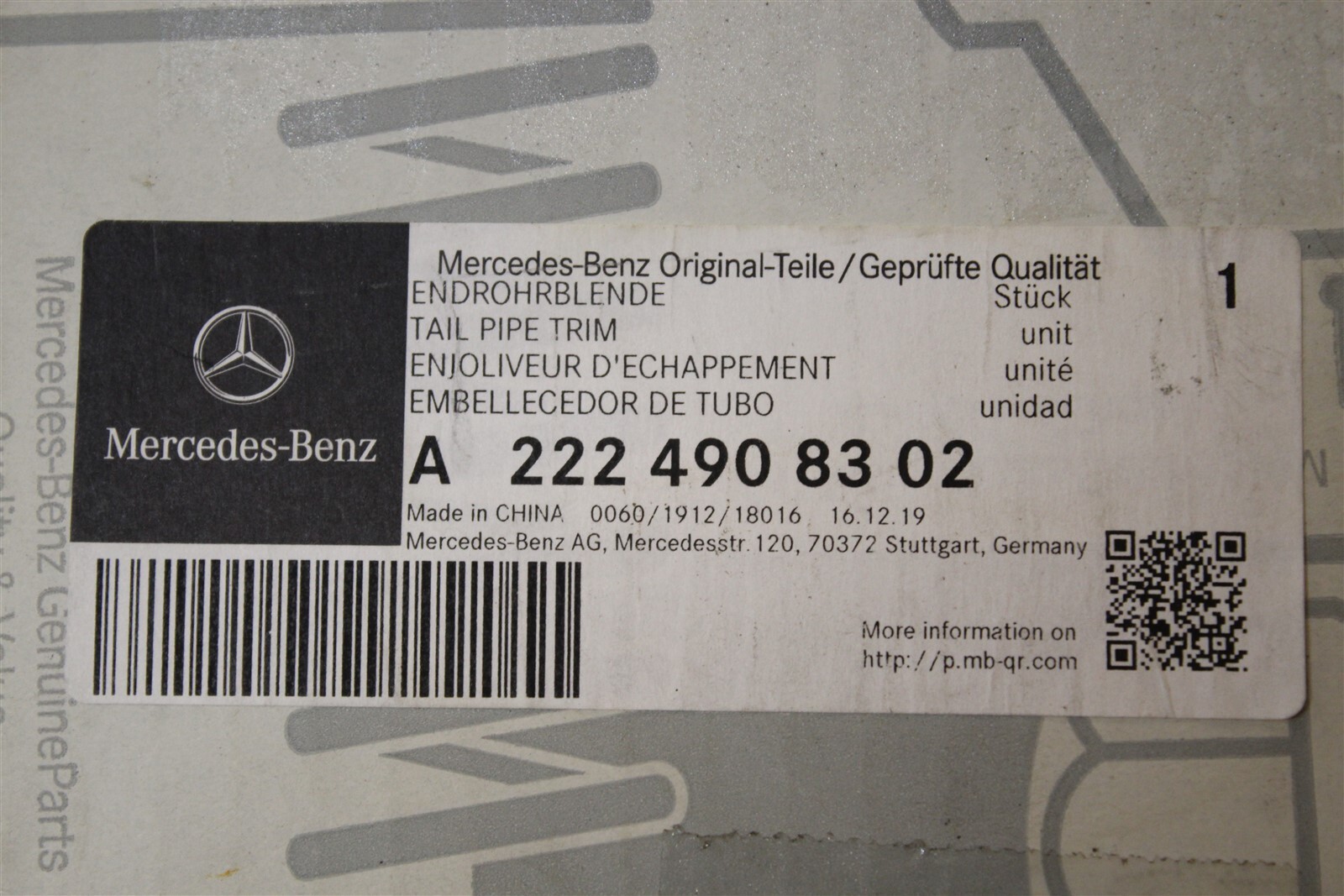 A2224908302 Exhaust Tailpipe Trim New genuine Mercedes-Benz part | eBay UK