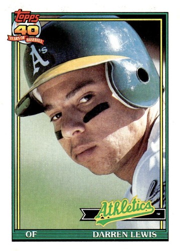 1991 Topps #239 Darren Lewis - Oakland Athletics | eBay