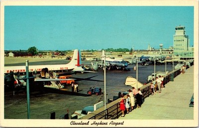 Cleveland Hopkins Airport OH Ohio Postcard with DC-7B Plane, 1964 Stamp ...