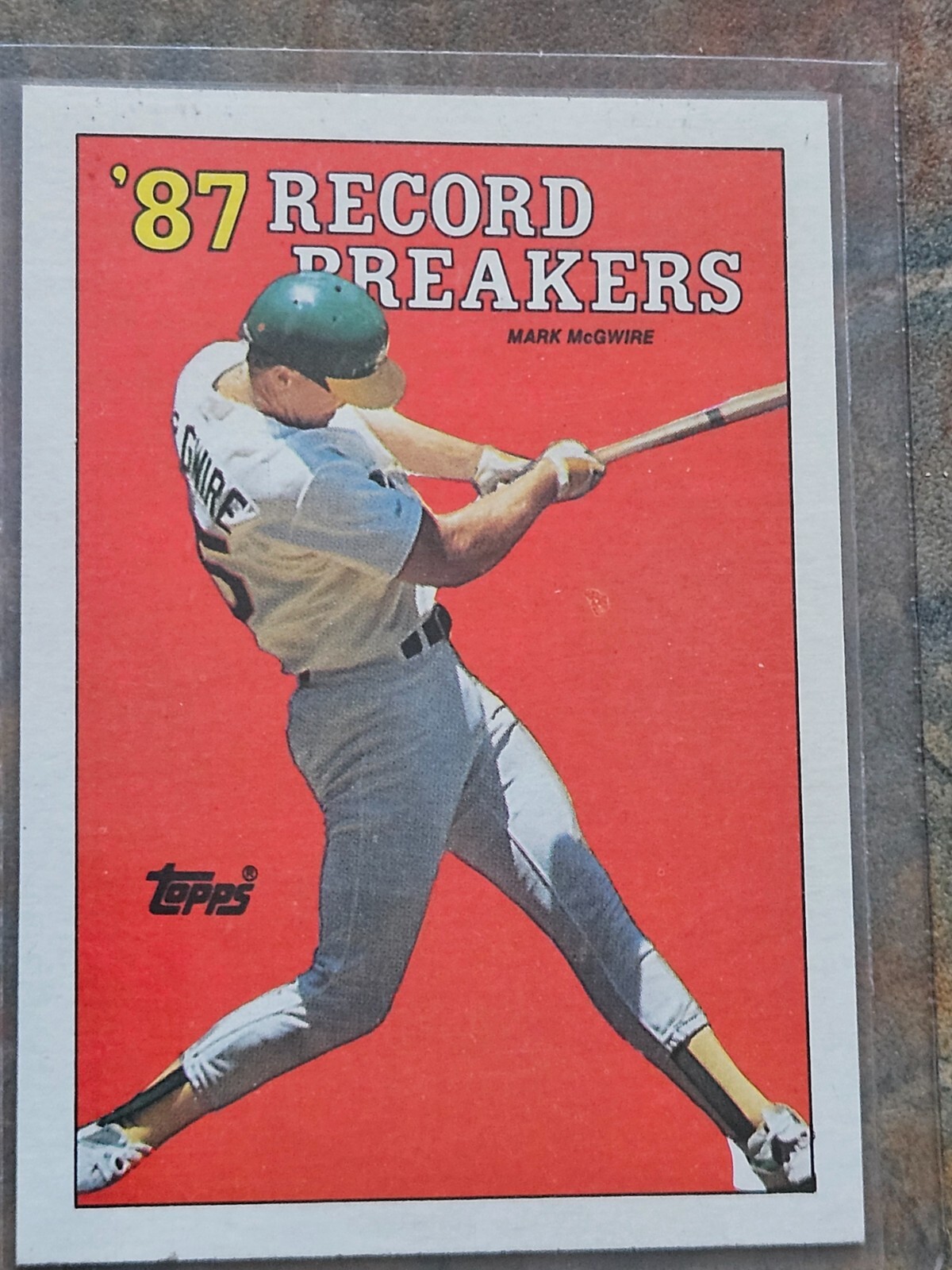 1988 Topps Mark Mcgwire Error Card 87 Record Breakers #3 White Triangle ...