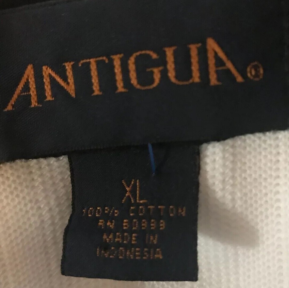 NEW Antigua Sz XL 100% Cotton White Virginia Tech VT Polo/Golf Shirt ...