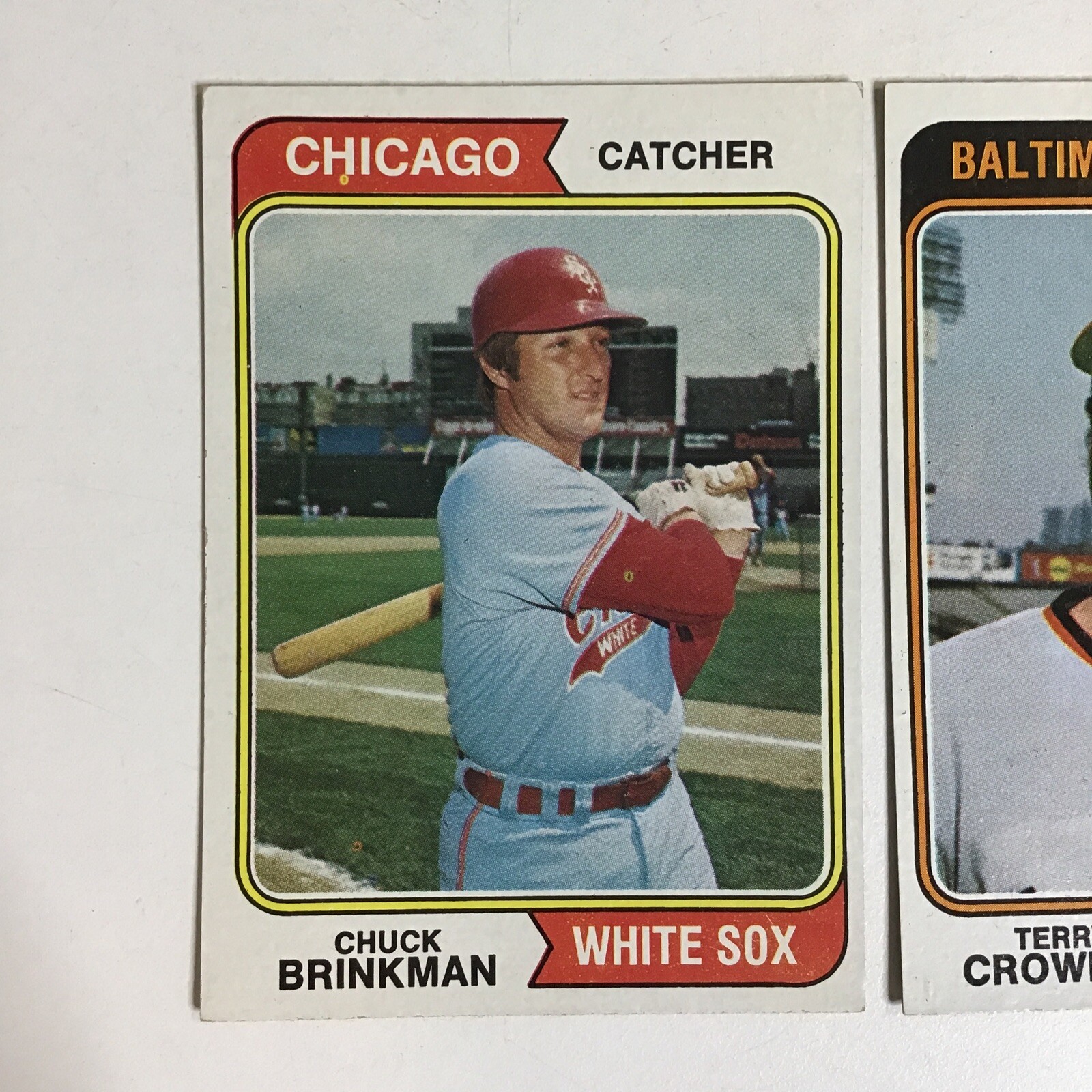 1974 TOPPS BASEBALL CARD #641 CHUCK BRINKMAN & #648 TERRY CROWLEY VG+ ...