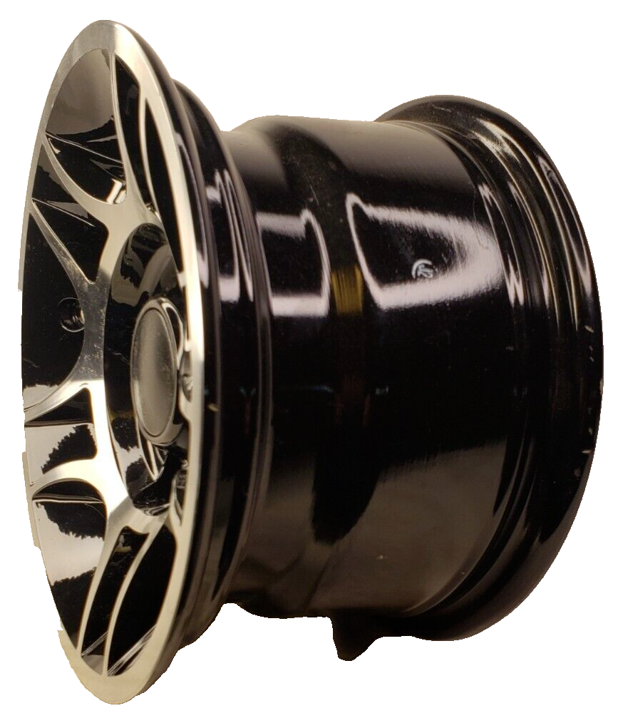 Club Car 10x6 4/4 Black & Machined Golf Cart Rims Wheels pull-off ...