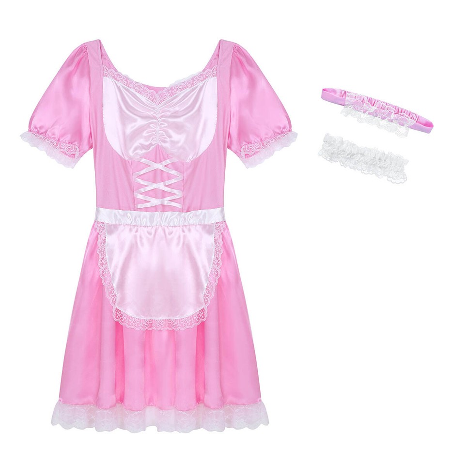 Male French Maid Apron Dress Mens Halloween Party Role Play Fancy ...