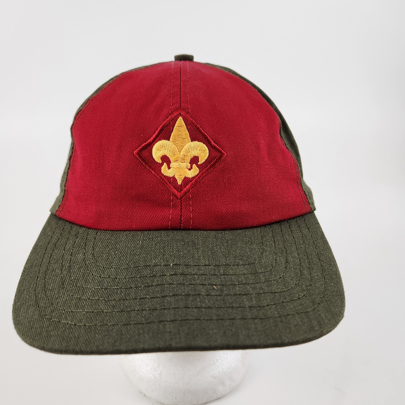Vintage Boys Scouts of America BSA Hat Snapback Cap Olive Green Red | eBay