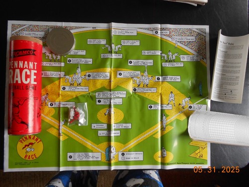 NOS 1957 NEGAMCO Pennant Race Baseball Game cardboard can NEW OLD STOCK ...