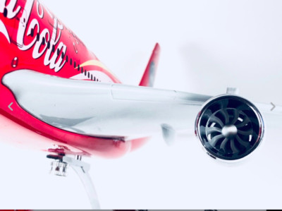 Coca Cola A380 RARE LARGE PLANE MODEL AIRBUS AIRPLANE APX 45cm SOLID ...