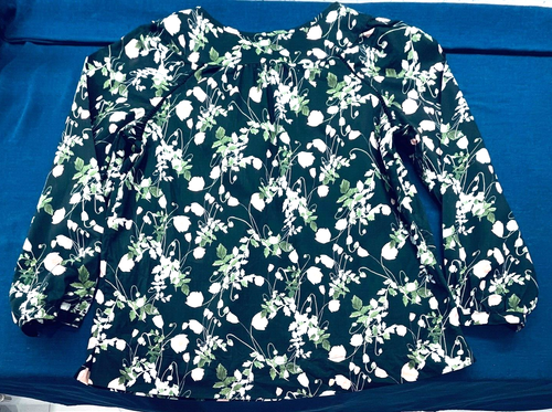 Liberty Art Fabric for J. CREW Women Brouse 100% Cotton Black Floral ...