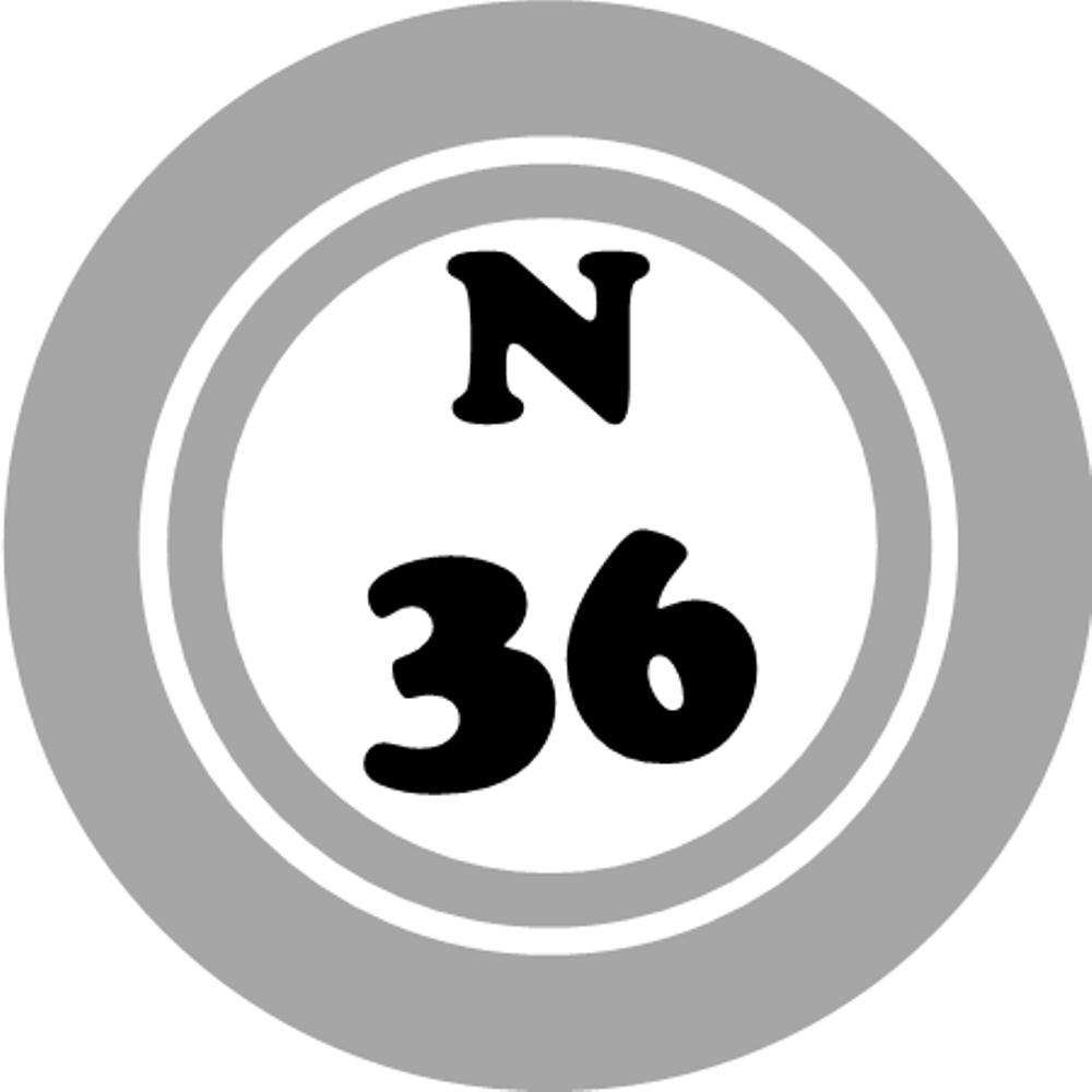 N 36 N36 Bingo Ball - 10 Pack Circle Stickers 3" x 3" - Hobby Number ...