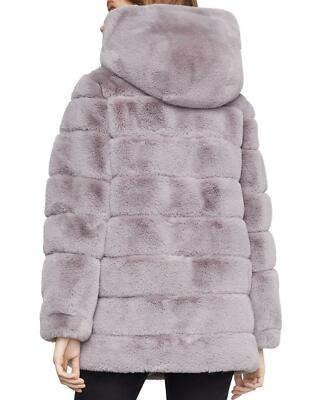 NEW BCBGMAXAZRIA Grooved Faux Fur Hooded Coat Grey Size L | eBay NEW BCBGMAXAZRIA Grooved Faux Fur Hooded Coat Grey Size L | eBay
