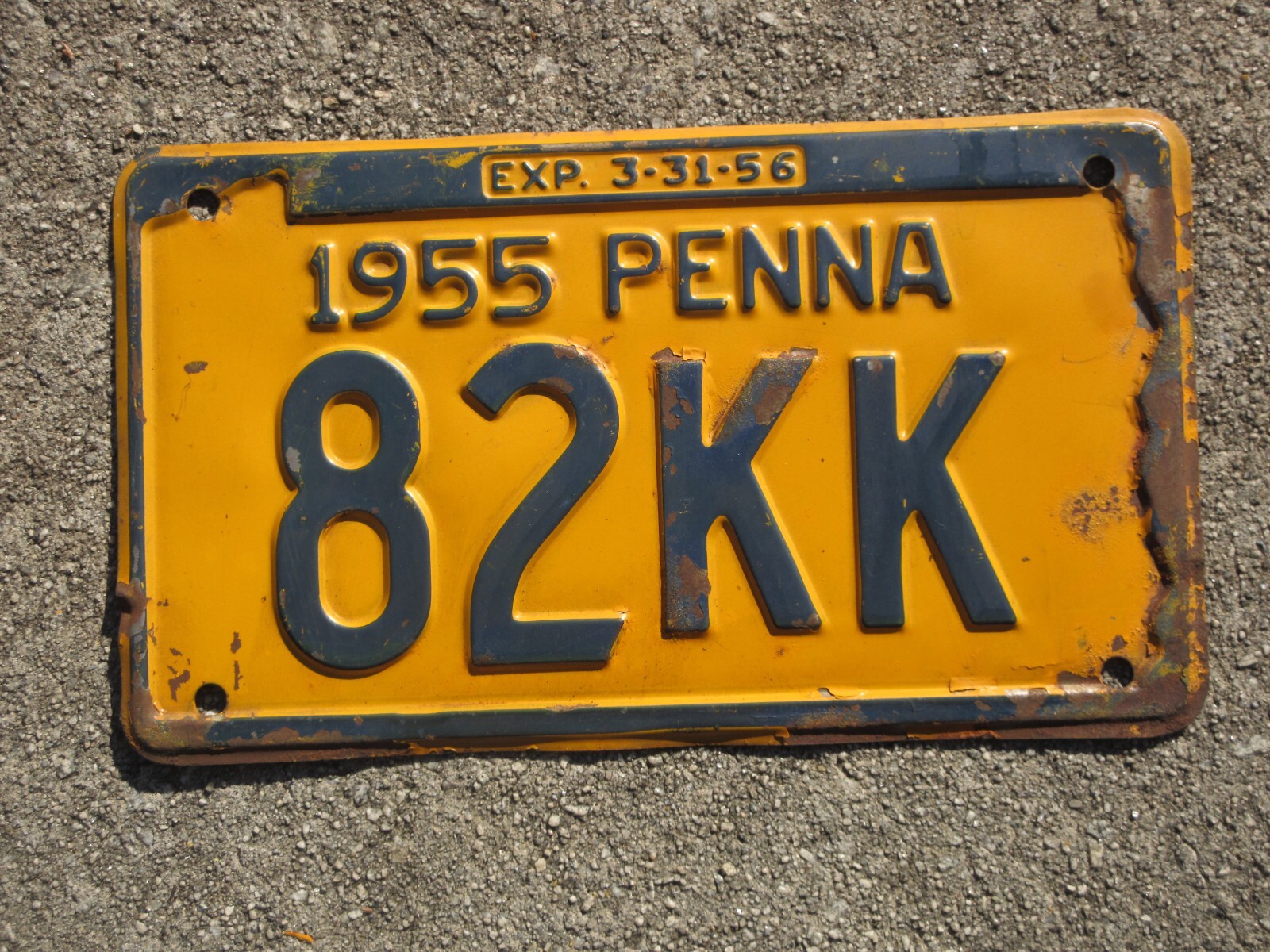 1955 Pennsylvania License Plate State Shape PA Penna Car Tag - (Pick ...