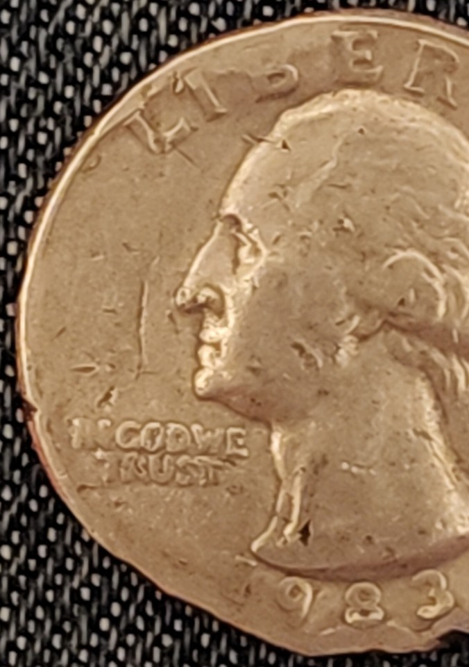 1983 D Very Rare Washington Quarter Filled In Mint Mark DDO Multiple ...