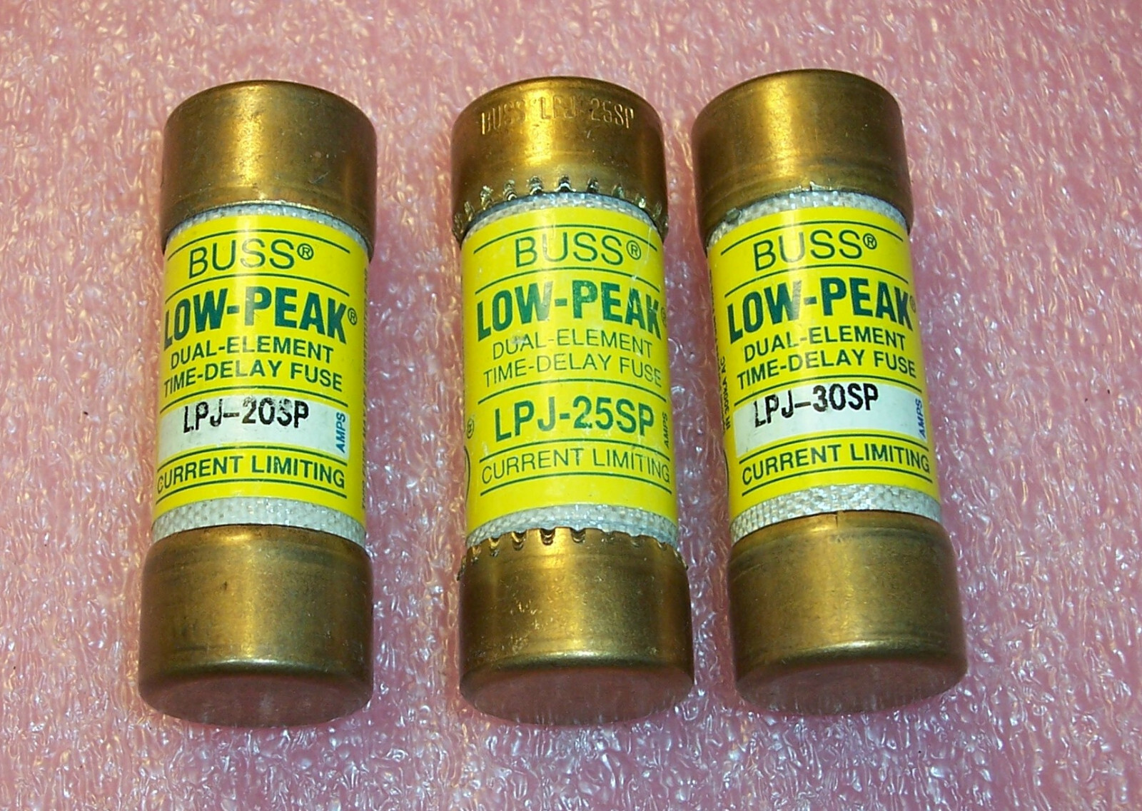 1 EACH OF LPJ-20SP, LPJ-25SP, LPJ-30SP BUSSMANN LOW-PEAK CLASS J 600V ...