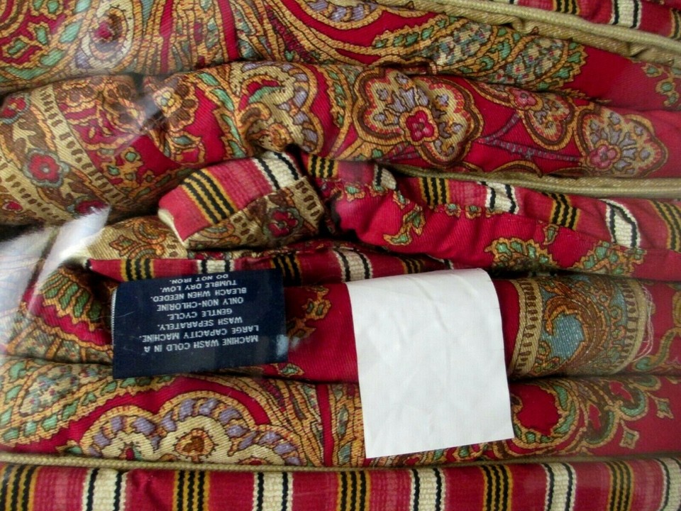 Chaps JULIETTE Bedding 4pc Red Paisley Floral Comforter Set - Queen | eBay