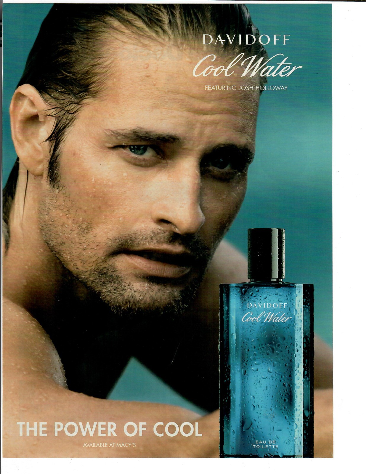2010 Print Ad Davidoff Cool Water Cologne The Power of Cool Josh ...