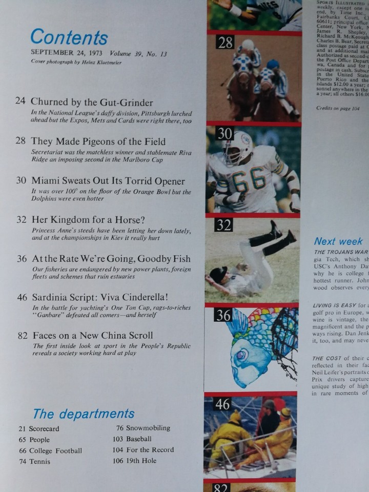 Sports Illustrated September 24, 1973 Pittsburgh Pirates Danny Murtaugh ...