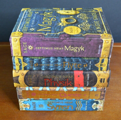 Books 1-5 in the Septimus Heap Books Series by Angie Sage Magyk, Flute ...