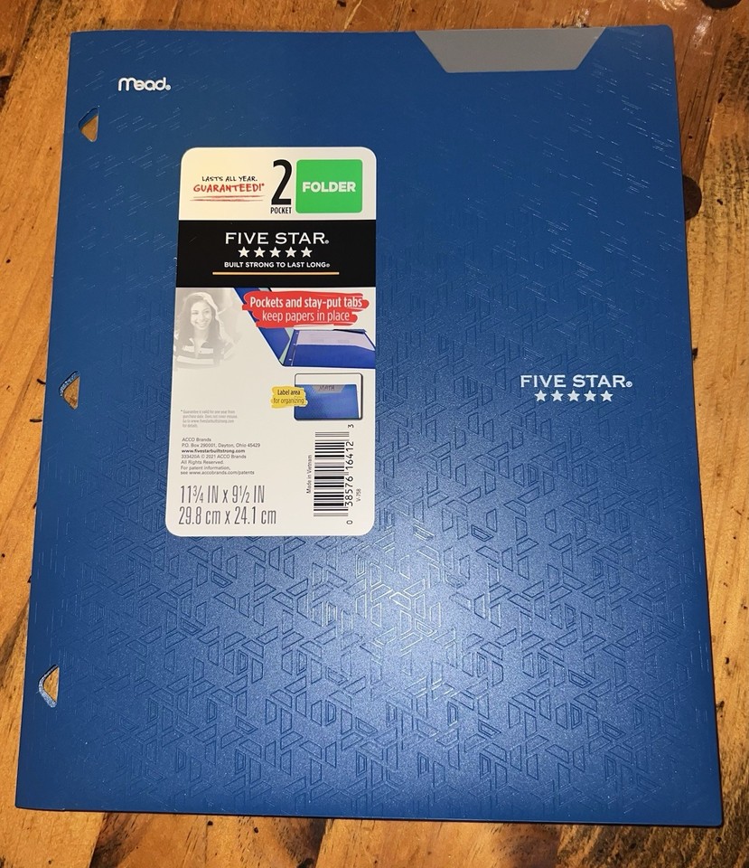 Lot Of 3: Mead Five Star Folders, (2) 2 Pocket, (1) 4 Pocket, Purple ...
