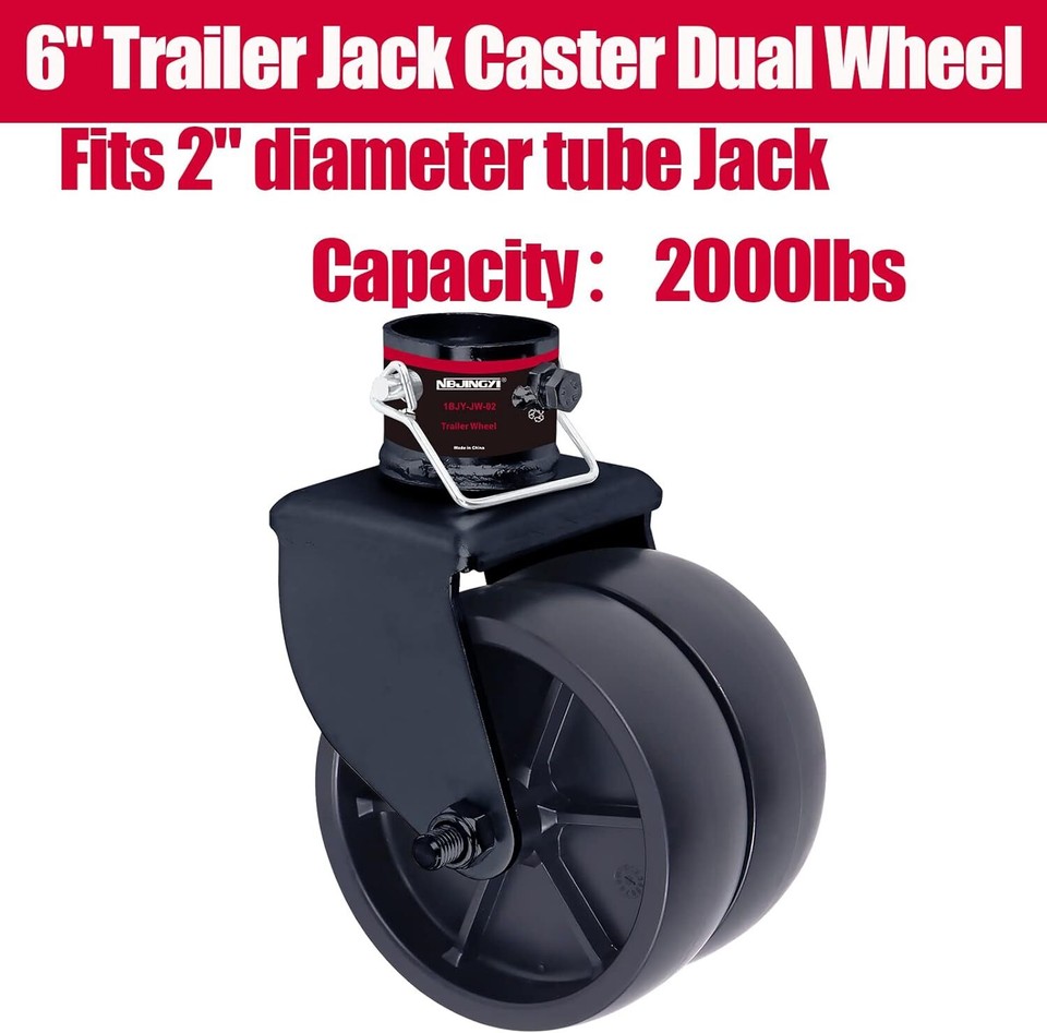 2000lbs Capacity Swivel Caster Trailer Jack Dual Wheel with Caster ...