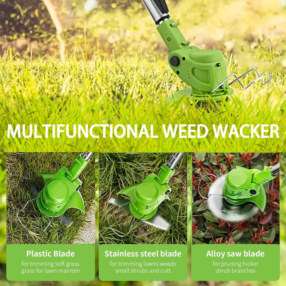Cordless Grass String Trimmer Cutter Electric Weed Whacker Lawn Mower ...