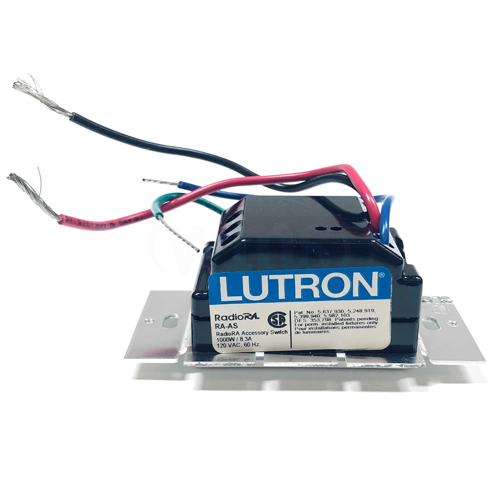 Lutron RadioRA RA-AS-WH Accessory Light Switch White 120v RF Lighting ...