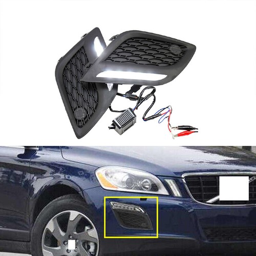 2x White LED Daytime Running Light DRL Driving Fog Lamp For Volvo XC60 ...
