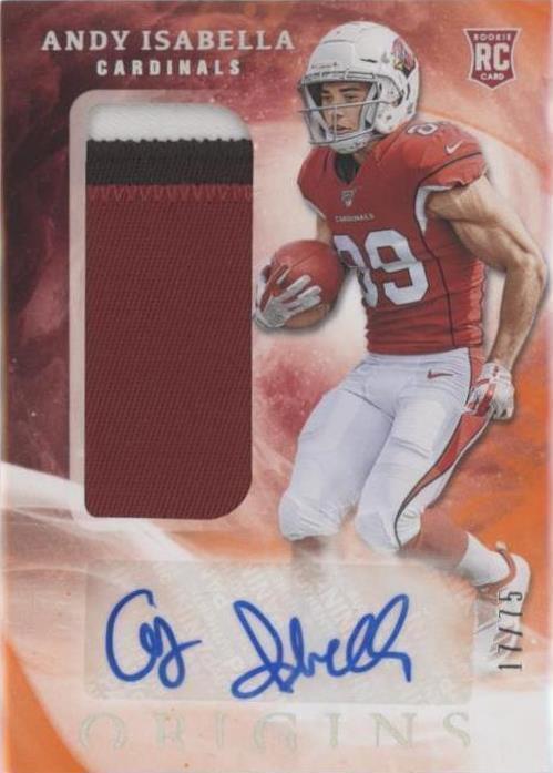 2019 Panini Origins - Rookie Jumbo Patch Autographs Andy Isabella #138 ...