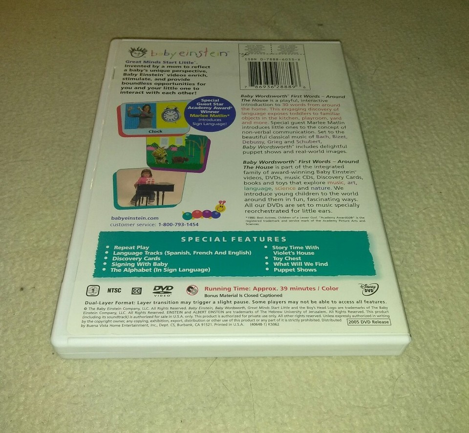 Baby Einstein: Baby Wordsworth First Words - Around The House (DVD ...