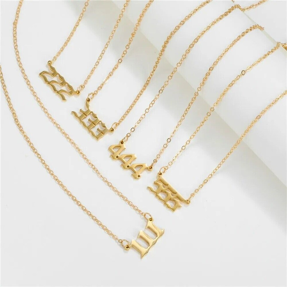 777 Lucky Angel Devil Number Charm Card Gold Woman Ladies Choker Chain ...