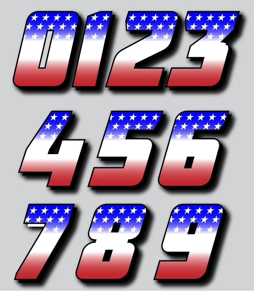 Custom Race Car Numbers Vinyl Decal. Any Number Combination. Die Cut ...