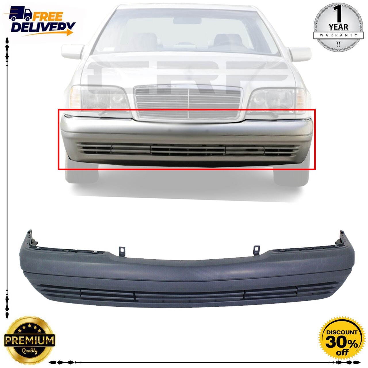 Bumper Cover For 95-99 Mercedes Benz S320 S420 Primed | eBay