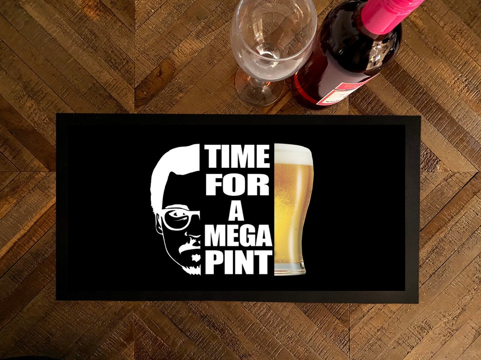Time For a Mega Pint Funny Sarcastic Quote Saying Bar runner Home Bar ...
