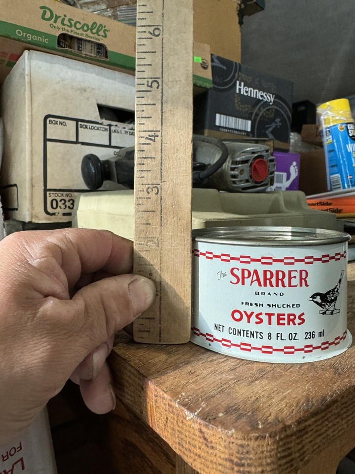 Vintage Sparrer Brand Fresh Oysters Tin Can Seaford VA Virginia 8 Oz ...