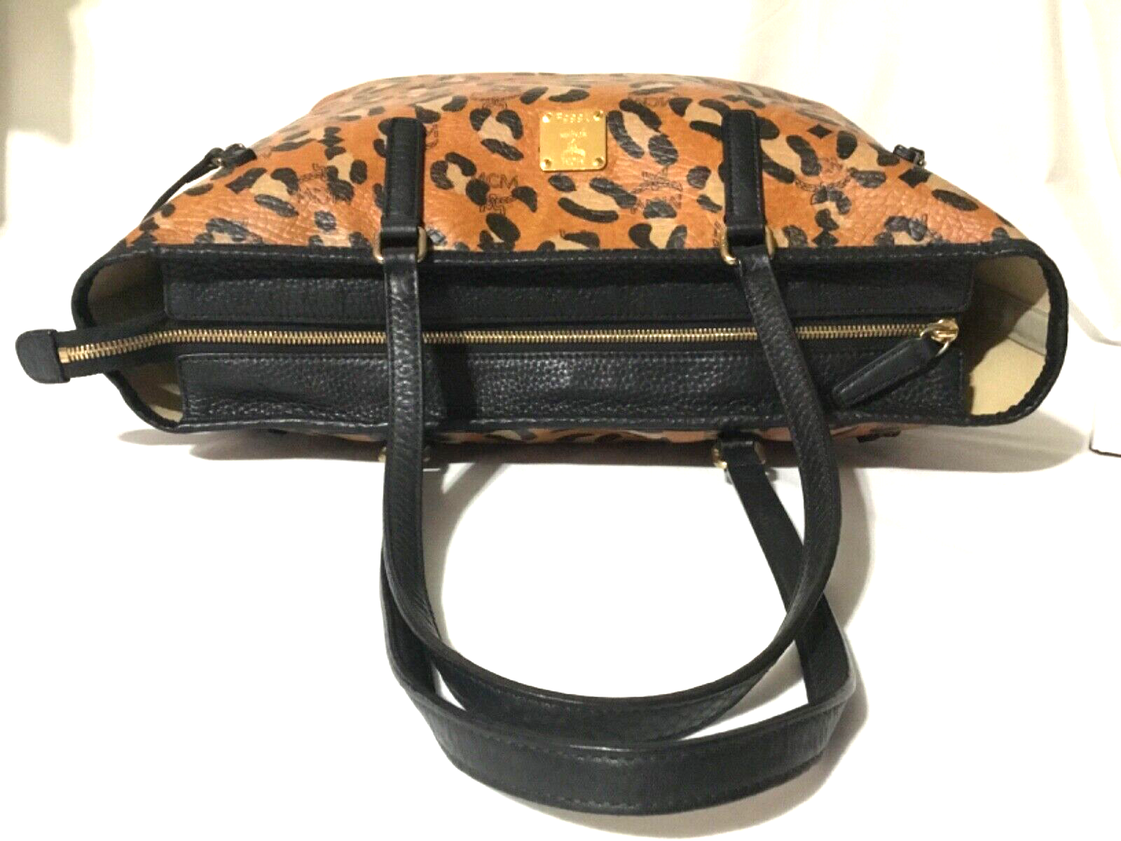MCM Visetos Leopard Aren Medium Shopper Tote | eBay