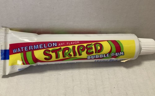 VINTAGE Amurol 1990's STRIPED WATERMELON Bubble Gum Tube--NOS--Sealed ...