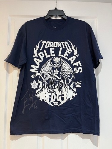 WWE Superstar Edge NHL Toronto Maple Leafs Collaboration T Shirt Signed ...