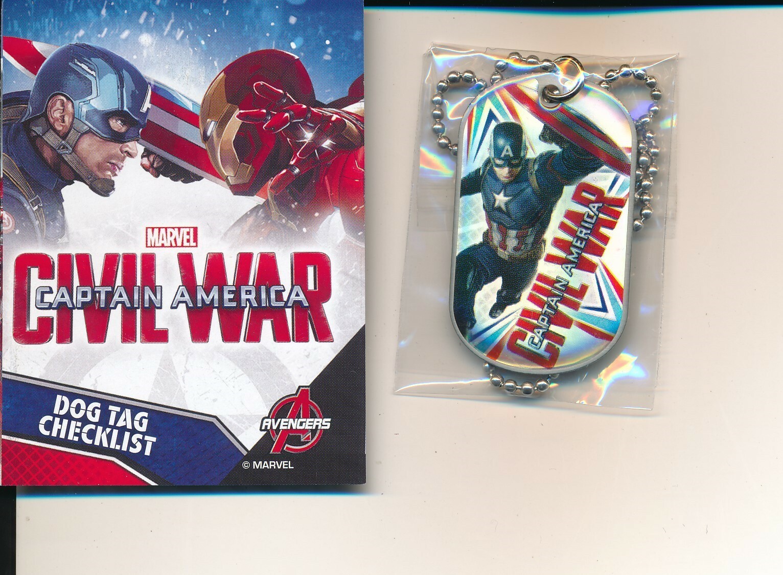 MARVEL CAPTAIN AMERICA CIVIL WAR DOG TAG SINGLE HOLOFOIL #46 | eBay
