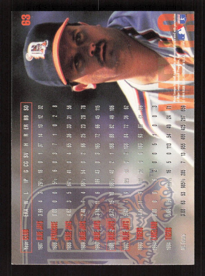 1995 Fleer #63 David Wells Detroit Tigers | eBay